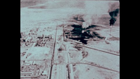 1980s Large Oil Refinery Desert Rows Stock Footage Video (100% Royalty ...