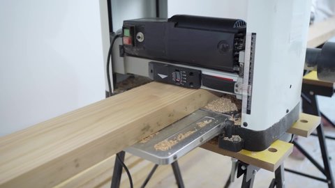 Carpenters Working Wood On Planer Planing Stock Footage Video (100% ...