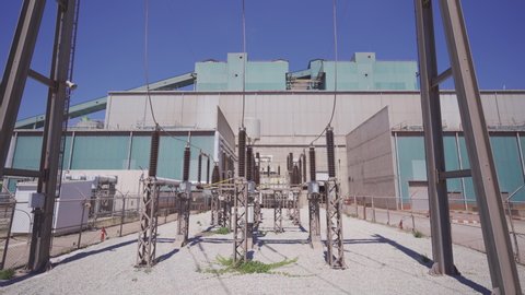 Switchyard Switchyard Thermal Power Plant Electricity Stock Footage ...