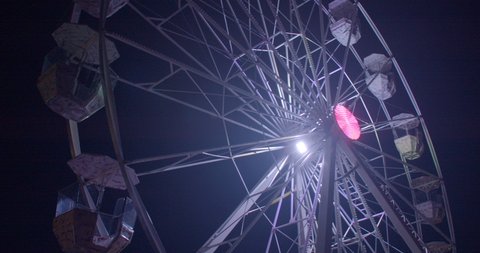 Ferris Wheel Movement Night Sky Light Stock Footage Video (100% Royalty ...