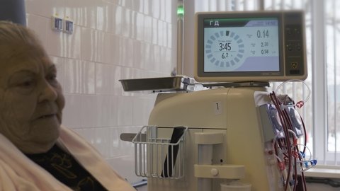 Blood Purification Procedure Hardware Hemodialysis Blood Stock Footage ...