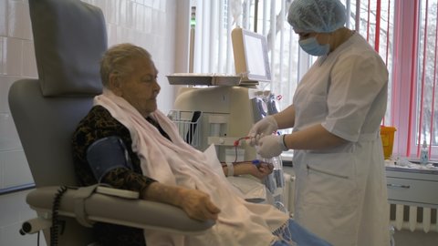 Blood Purification Procedure Hardware Hemodialysis Blood Stock Footage ...