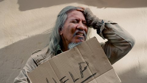 Crisis Homeless Aged Man Upset Stress Stock Footage Video (100% Royalty ...