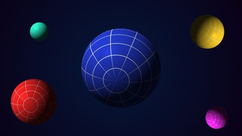 Rotating Spheres Planets Animation Light On Stock Footage Video (100% ...