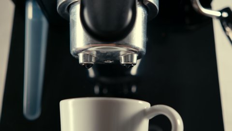 Pouring Coffee Stream Espresso Machine Office Stock Footage Video (100% ...