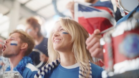 Sport Stadium Big Event Beautiful Cheering Stock Footage Video (100% ...