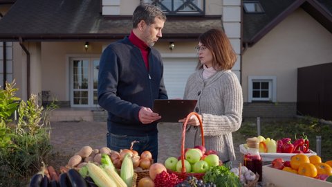 Adult Couple Farmers Arguing On Farm Stock Footage Video (100% Royalty ...