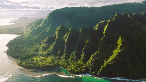 Amazing View Kalalau Trail Haena State Stock Footage Video (100% ...