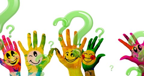 Animation Question Marks Over Hands Emoji Stock Footage Video (100% ...