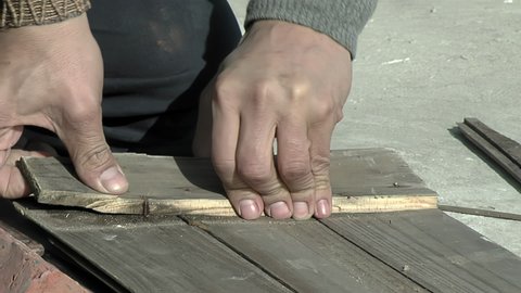 Man Breaking Old Wood Crate While Stock Footage Video (100% Royalty ...
