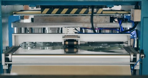 Production Foil Food Trays Factory Pressing Stock Footage Video (100% ...