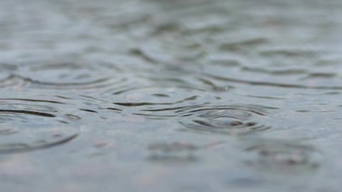 Raindrops Fall On Flooded Stone Surface Stock Footage Video (100% ...