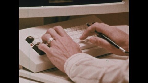 1980s Hands Type On Computer Keyboard Stock Footage Video (100% Royalty ...