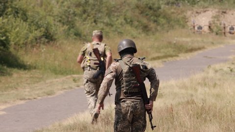 Armed Soldiers Running Forward During Military Stock Footage Video (100 ...