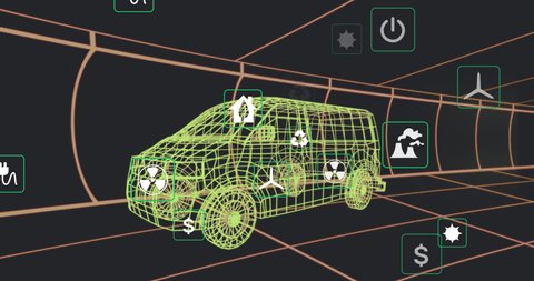 Animation Icons Processing Status Data Over Stock Footage Video (100% ...