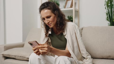 Woman Gets Very Angry Reading Message Stock Footage Video (100% Royalty ...