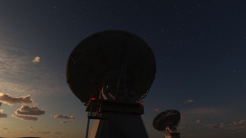 Group Space Antennas Ground Observatories Observing Stock Footage Video ...