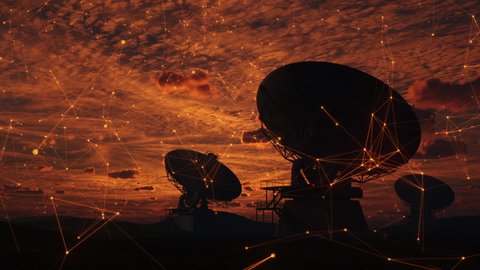 Group Space Antennas Ground Observatories Observing Stock Footage Video ...