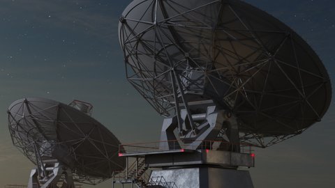 Space Antennas Ground Observatories Observing Space Stock Footage Video ...