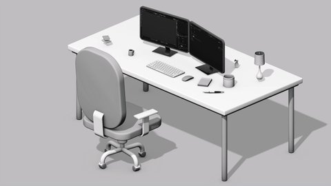 Designers Desk Animation Version 01 Table Stock Footage Video (100% ...
