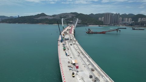 Largescale Sea Traffic Viaduct Bridge Sea Stock Footage Video (100% ...