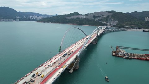 Largescale Sea Traffic Viaduct Bridge Sea Stock Footage Video (100% ...
