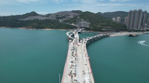Largescale Sea Traffic Viaduct Bridge Sea Stock Footage Video (100% ...
