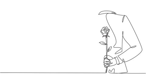 Animation One Line Drawing Man Hiding Stock Footage Video (100% Royalty ...