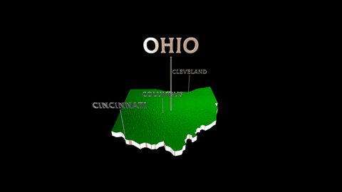 Map Ohio State Full Rotation Alpha Stock Footage Video (100% Royalty ...