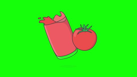 Tomato Juice On Green Screen Background Stock Footage Video (100% ...