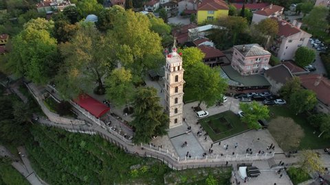 Aerial Bursa Tophane Clock Tower Drone Stock Footage Video (100% ...
