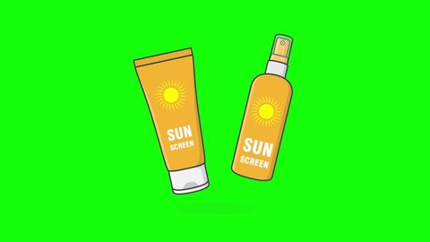 Sunscreen Cream Sunscreen Spray On Green Stock Footage Video (100% ...