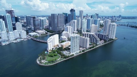Brickell Key Island Downtown Miami Florida Stock Footage Video (100% ...