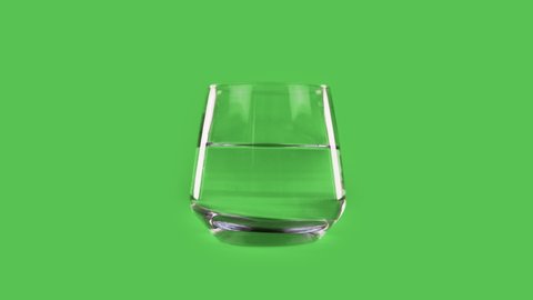 Glass Water On Green Screen Stock Footage Video (100% Royalty-free ...