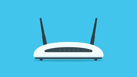 Router Sending Receiving Data Flat Animation Stock Footage Video (100% ...