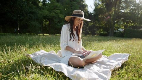 Attractive Young Adult Girl Studying Nature Stock Footage Video (100% ...