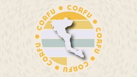 Corfu Logo Intro Badge Circular Name Stock Footage Video (100% Royalty ...