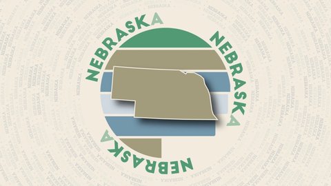 Nebraska Logo Intro Badge Circular Name Stock Footage Video (100% ...