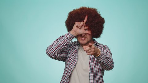 Man Showing Loser Gesture Pointing On Stock Footage Video (100% Royalty ...