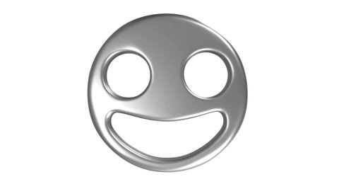 Smiling Face Metal Round Rotating Flip Stock Footage Video (100% ...