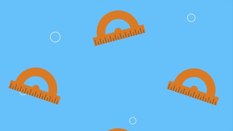 Protractors Rules School Supplies Animation 4k Stock Footage Video (100 ...