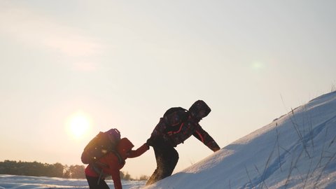 Climbers Go Climbing Mountain Forward Teamwork Stock Footage Video (100 ...