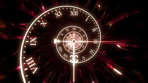Red Infinity Time Spiral Clock Face Stock Footage Video (100% Royalty ...
