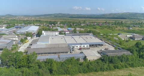 Big Factory Top View Modern Plant Stock Footage Video (100% Royalty ...