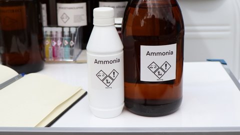 Ammonia Bottle Chemical Laboratory Industry Stock Footage Video (100% ...