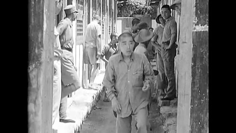Circa 1945 Japanese Pows Held Temporary Stock Footage Video (100% ...