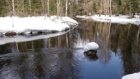 Boulder Cap Snow Cold Water Snow Stock Footage Video (100% Royalty-free ...