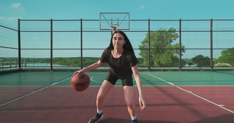 Closeup Shot Female Basketball Player Caucasian Stock Footage Video ...