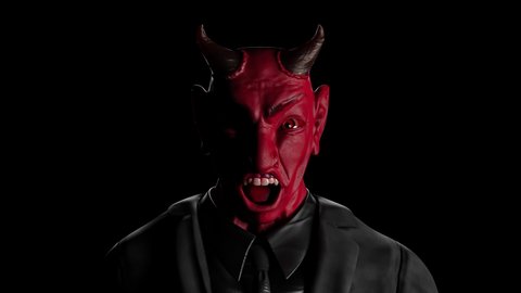 Appearance Devil Darkness Demon Bark Growl Stock Footage Video (100% ...