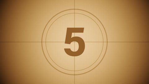 5 Seconds Countdown Animationlike Retro Movie Stock Footage Video (100% ...